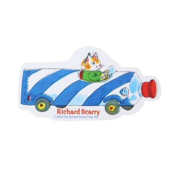 「ステッカー：キャラクター」 ダイカットシール リチャードスキャリー キャラクターステッカー はみがき粉カー スモールプラネット 車やバイク、カバンやステーショナリーなどいろんなトコに… アメリカの人気絵本作家[Richard Scarry...