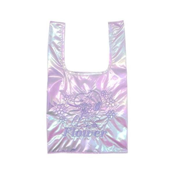 「エコバッグ」 スヌーピー ピーナッツ キャラクター エコバッグ オーロラショッピングバッグ 花 オーロラ生地x刺繍が可愛い 大人気[PEANUTS/SNOOPY]グッズにまたまた可愛いnewアイテム登場こちらはツヤツヤと光沢のある、オーロ...