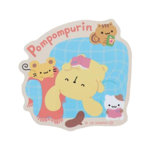 「ステッカー：キャラクター」 ポムポムプリン キャラクターステッカー サンリオ ダイカットシール キャラクター リラックス 車やバイク、カバンやステーショナリーなどいろんなトコに… 大人気サンリオキャラクターグッズにまたまた可愛いnewアイ...