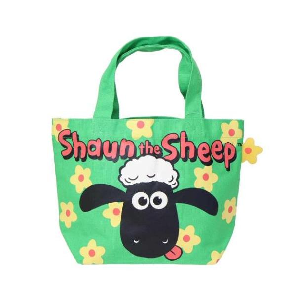 「ランチトート」 ひつじのショーン キャラクター ランチバッグ カラーマチ付バッグ お弁当入れやワンちゃんのお散歩などに使えるマチ付きバッグ 大人気[ひつじのショーン]グッズにまたまた可愛いNEWアイテムが登場こちらは[マチ付きコットンバッ...