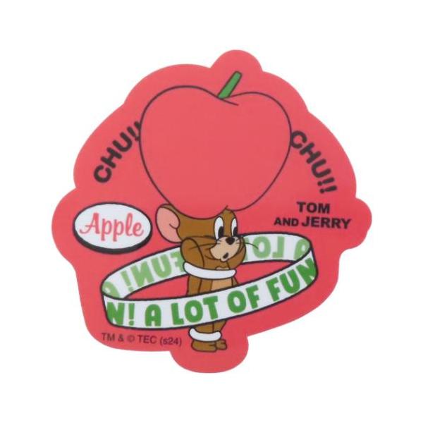 「ステッカー：キャラクター」 トムとジェリー キャラクターステッカー ワーナーブラザース ダイカットシール キャラクター ジェリー アップル 車やバイク、カバンやステーショナリーなどいろんなトコに… 大人気トム＆ジェリーグッズにまたまた可愛...