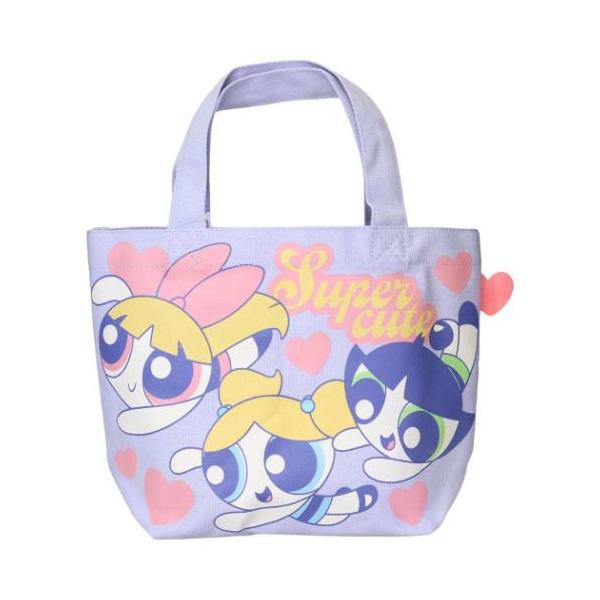 「ランチトート」 パワーパフガールズ カラーマチ付バッグ ランチバッグ キャラクター ハート お弁当入れやワンちゃんのお散歩などに使えるマチ付きバッグ スーパーパワーを持ったブロッサム バブルス バターカップの3人娘が大活躍する[POWER...