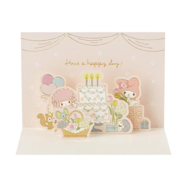 「グリーティングカード」 マイメロディ メッセージカード 封筒付き グリーティングカード MMバースデー BD260-5 マイメロディみんなでパーティー 贈ってももらっても楽しいメッセージカード 贈ってももらっても楽しいかわいいグリーティン...