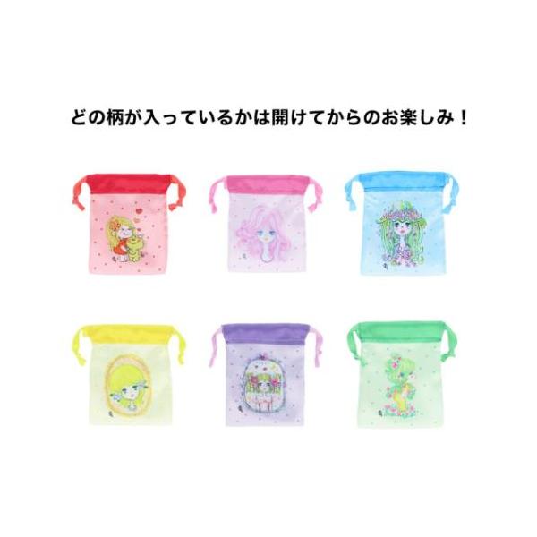 「巾着袋」 水森亜土 グッズ 巾着袋 キャラクター 全部集めたくなるトレーディング雑貨シリーズ 唄いながら透明アクリルボードに可愛いイラストを描く[水森亜土/あどちゃん]グッズにまたまた可愛いnewアイテム登場こちらはかわいい[ミニ巾着]全...