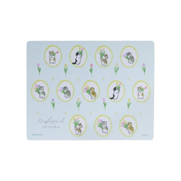 「パソコン周辺アクセ」 モフサンド マウスパッド PCアクセ ライトブルー mofusand キャラクター 春にぴったりなお花やフレームのモチーフのシリーズ もふもふにゃんこのもふもふな[mofusand/モフサンド]グッズにまたまた可愛い...