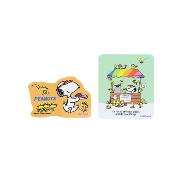「ステッカー：キャラクター」 スヌーピー グッズ ダイカットステッカー キャラクター ステッカー2枚セット カフェスタンド スヌーピーの一番の親友、ウッドストックをフィーチャー 大人気PEANUTS/SNOOPYグッズにまたまた可愛いnew...