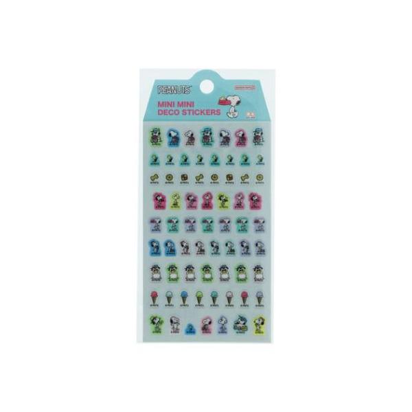「シール：キャラクター」 スヌーピー ミニミニデコシール シールシート SNOOPY＆SIBLINGS グリーン ピーナッツ キャラクター ぷっくり＆プチサイズがとってもかわいい！たっぷり使えるシール 大人気[PEANUTS/SNOOPY]...