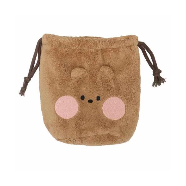「巾着袋」 LINE FRIENDS minini ダイカット巾着ポーチ 巾着袋 ブニニ キャラクター mininiの顔がついた可愛い巾着 不思議な可愛さが魅力の[LINE FRIENDS minini]グッズにまたまた可愛いnewアイテム...