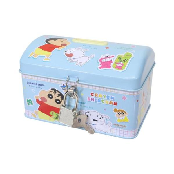 「貯金箱」 クレヨンしんちゃん カギ付き缶バンク 貯金箱 アニメキャラクター かわいい専用ボックス入りでプレゼントにもぴったり 大人気アニメ[クレヨンしんちゃん]グッズにまたまた可愛いnewアイテム登場こちらはかわいい[カギ付き缶バンク]カ...