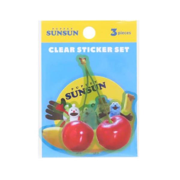 「ステッカー：キャラクター」 パペットスンスン クリアステッカーセット 3枚セット PUPPET SUNSUN ダイカットシール キャラクター Bセット スマホケースのデコレーションにもピッタリなステッカーセット SNSで人気のキャラクター...