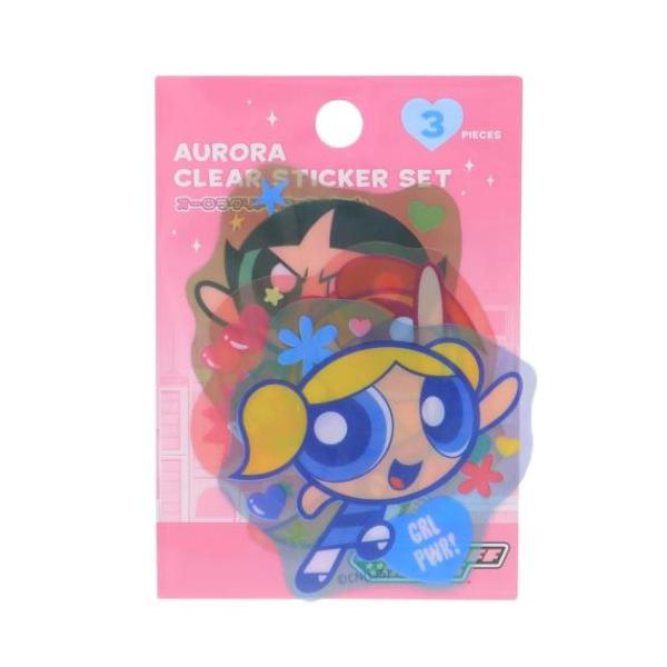 「ステッカー：キャラクター」 パワーパフガールズ グッズ ダイカットシール キャラクター オーロラクリアステッカーセット 3枚入り オーロラ加工がかわいいステッカー スーパーパワーを持ったブロッサム バブルス バターカップの3人娘が大活躍す...