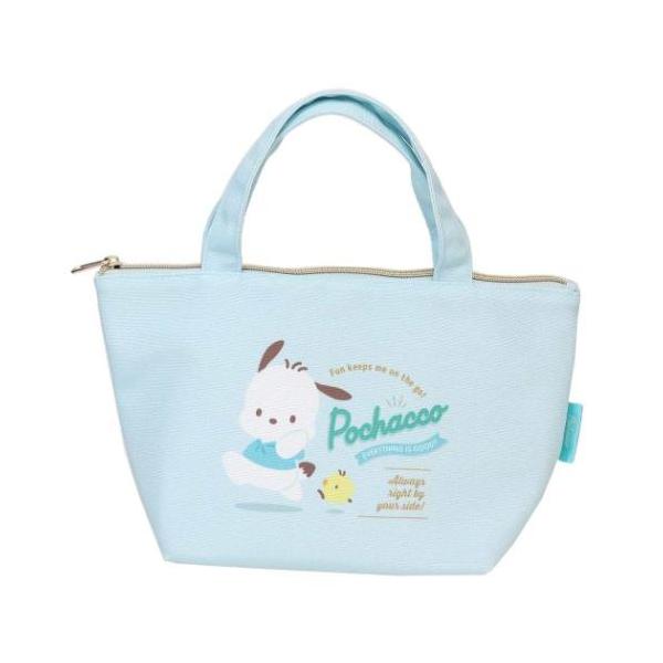 「ランチトート」 ポチャッコ 保冷帆布ランチバッグ ランチトート バッジロゴ サンリオ キャラクター サテン素材のカラータグがおしゃれ 大人気サンリオキャラクターグッズにまたまた可愛いnewアイテム登場こちらはお弁当箱カバンにぴったりな[保...