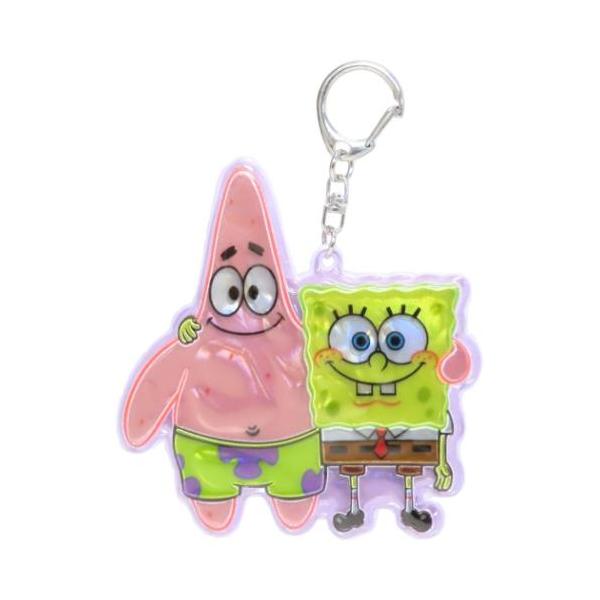 「キーホルダー」 スポンジボブ キーリング ぴかぴかキーホルダー B柄 ユニック 真ん中を押すとライトが光るよ 大人気[スポンジボブ]グッズからまたまた可愛いnewアイテム登場こちらは便利な[光るキーホルダー]押すとライトが光ります両面反射...