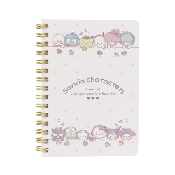 「ミニノート リングノート」 A6リングノート サンリオキャラクターズ リングノート サンリオ 山野紙業 MX 使いやすいA6サイズのリングノート 大人気サンリオキャラクターズのキュートなステーショナリーシリーズこちらは定番人気アイテム[A...