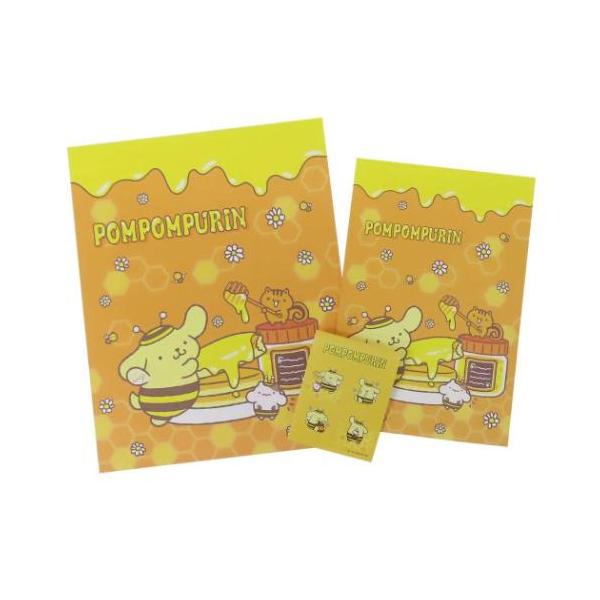 「レターセット」 ポムポムプリン レターセット 手紙セット ハチ サンリオ 大切な人に贈りたくなるかわいいレターセット 大人気サンリオキャラクターグッズにまたまた可愛いnewアイテム登場こちらは定番アイテム[レターセット]便箋8枚、封筒4枚...