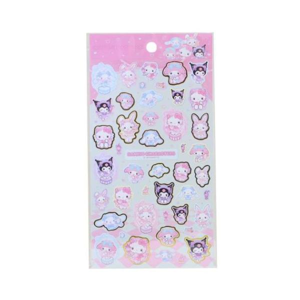 「シール：キャラクター」 シールシート サンリオキャラクターズ 箔押し キャラクターシール ねこみみメイドカフェ Sanrio 山野紙業 手帳や手紙のデコレーションにぴったり 大人気サンリオキャラクターグッズにまたまた可愛いnewアイテム登...