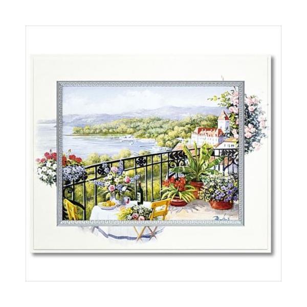 「取寄品」 「風景画」 風景画 ピーター・モッツ ビッグアート ガーデンテラスビュー Mサイズ ユーパワー 40×33×2cm 額付きポスター インテリア グッズ 新築祝いなどにおすすめ!!お花いっぱいの優しい雰囲気の風景画 作家：ピーター...