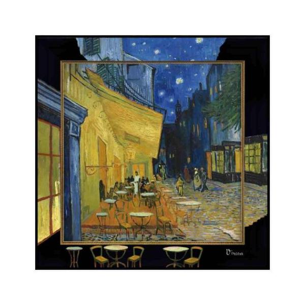 「取寄品」 「名画」 ビッグ アート ゴッホ 名画LLLシリーズ BA-20015 夜のカフェテラス インテリア フレームと名画が一体になった立体感のあるアート 名画LLLシリーズは幅75mmのワイドなフレームへと広がるダイナミックアートお...