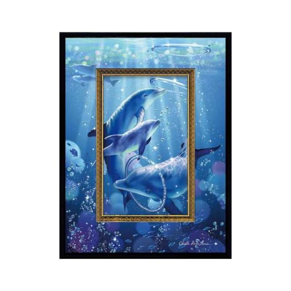 「取寄品」 「風景画」 風景画 クリスチャン リース ラッセン ビッグアート Sサイズ ドルフィン シンフォニー CL-05012 ラッセンの世界がフレームまで平がるダイナミックなアート 作家：クリスチャン リース ラッセン/アメリカ男性作...