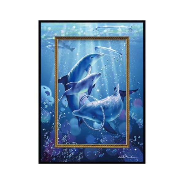 「取寄品」 「風景画」 風景画 クリスチャン リース ラッセン ビッグアート Mサイズ ドルフィン シンフォニー CL-08012 ラッセンの世界がフレームまで平がるダイナミックなアート 作家：クリスチャン リース ラッセン/アメリカ男性作...