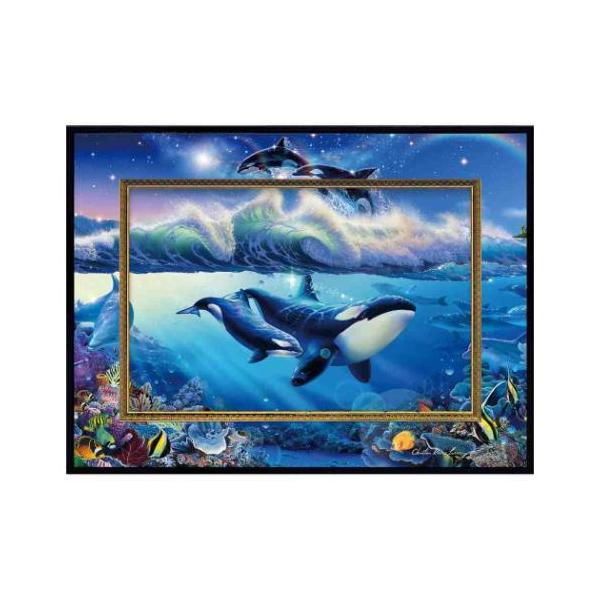 「取寄品」 「風景画」 ビッグアート Mサイズ クリスチャン リース ラッセン 風景画 ユーパワー ブルーワールド2 ラッセンの世界がフレームまで平がるダイナミックなアート 作家：クリスチャン リース ラッセン/アメリカ男性作家鮮やかで美し...