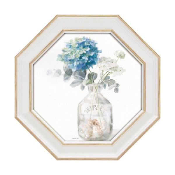 「取寄品」 「静物画」 静物画 ダンフイ ナイ 八角 ミニゲル アートフレーム ビーチ フラワーズ5 DN-02553 おしゃれな八角フレームの額装品で運気アップ 作家：ダンフイ ナイ　/アメリカ女性作家風水で人気の幸運を呼ぶと言われる八角...