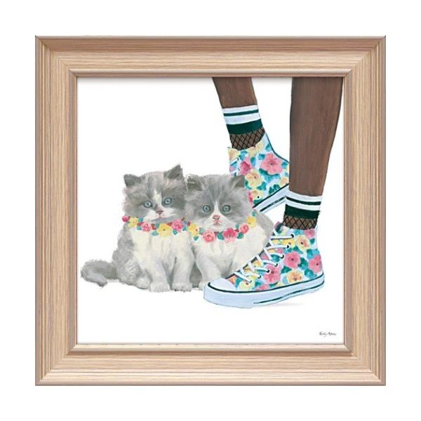 「取寄品」 「動物 人物」 動物画 エミリー アダムス キューティー キティ7 EA-05019 31x31cm おしゃれ 猫 絵画 お気に入りの絵画を飾って、アートのある豊かな暮らしを 作家：エミリー アダムス　/カナダ女性作家独学アーテ...
