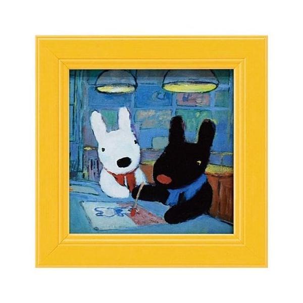 「取寄品」 お祝い ギフト おしゃれ アート インテリア 贈り物大人気絵本《Gaspard et Lisa》グッズからまたまた可愛いNEWアイテム登場!!こちらは今までにないミニサイズのフレームに、リサとガスパールを可愛く額装しました。卓上...