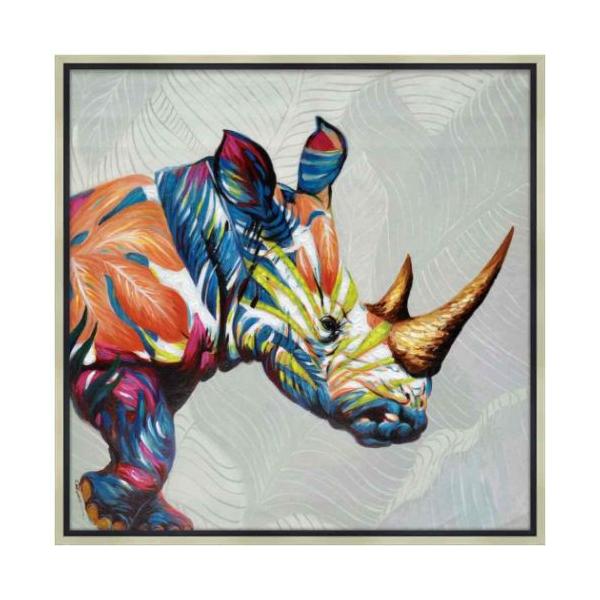 「取寄品」 「動物 人物」 動物画 オイルペイントアート ジャングル ライナサラス ユーパワー カラフルモダンな絵画が楽しいインテリアを演出します キャンバスにひとつひとつハンドペイントが施されたアートに樹脂フレームをセットしたアートフレー...