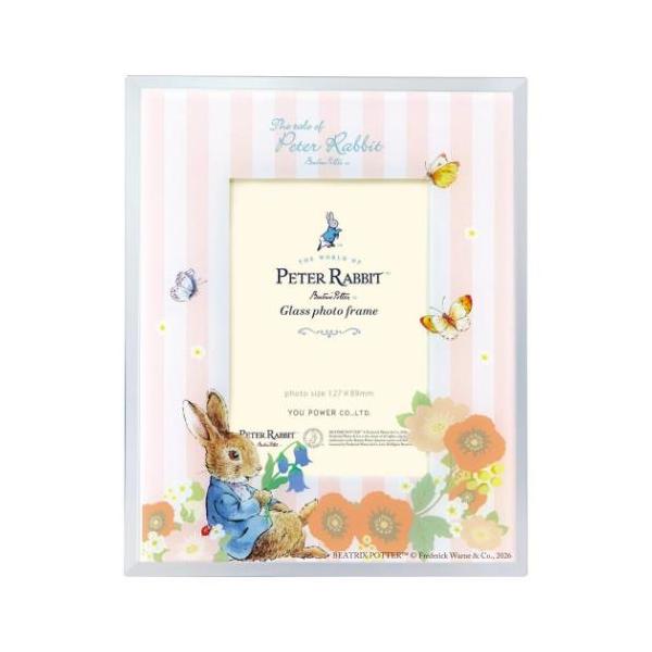 「取寄品」 「フォトフレーム」 ピーターラビット 絵本キャラクター 写真立て ガラスフォトフレーム ピーターとフラワー ピンク PF-02405 ピーターと花果実をガラスに重ねたフォトフレーム 作家：ビアトリクス ポター（イギリス女性作家）...