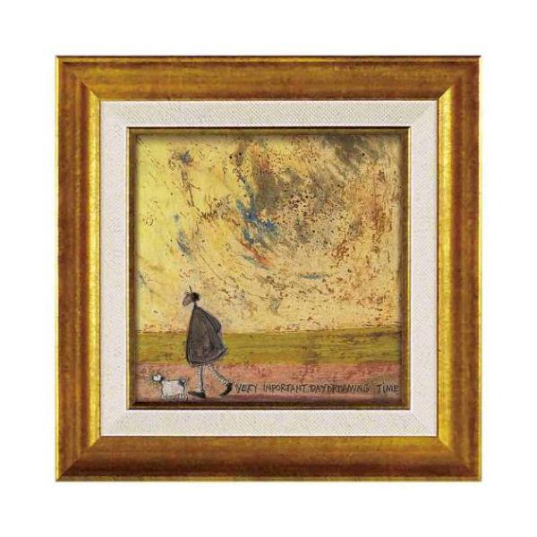 「取寄品」 「カフェ風インテリア」 Sam Toft サムトフト 額付きポスター ユーパワー 大切なデイドリームタイム 絵画を飾ってワンランク上のお洒落な空間に 作家：サム トフト/イギリス女性作家スイートピー色のウサギ 犬と共に仕事と生活...