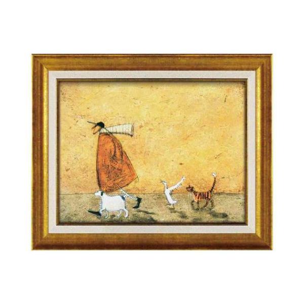 「取寄品」 「カフェ風インテリア」 額付きポスター サムトフト Sam Toft ホーレスとストライプス ST-08028 絵画を飾ってワンランク上のお洒落な空間に 作家：サム トフト/イギリス女性作家スイートピー色のウサギ 犬と共に仕事と...