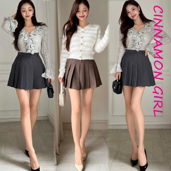 【スカーフベルトセット】【全3色】プリーツミニスカート　グレー ブラウン ブラック　S/M【251020sk4】( vdh )(251021)　  キーワード　ミニスカート マイクロミニスカート ミニスカ 超セクシーワンピースミニ マイクロ...