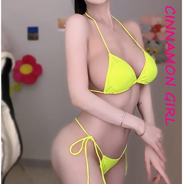 【全6色】ビキニセット ネオンイエロー オレンジ ホットピンク ホワイト ブラック ブルー【tanning-bikini】(zon )(240424)クラシックデザイン＆セクシー　多様なカラーで大胆コーデ