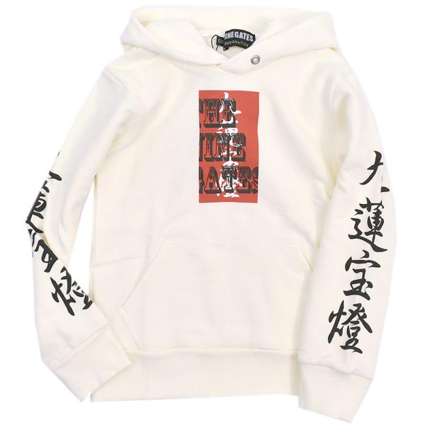 NINE GATES ナインゲイツ“ナインゲイツ”の九蓮パーカー両袖には「九蓮宝燈」のプリントを施しストリートライクな仕上がりに。フロントにはラバープリントでブランドロゴをON。デイリー使いに嬉しいコットン100%素材。関連キーワード:子供...