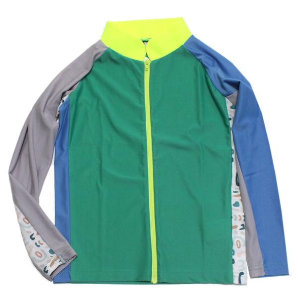 THE PARK SHOP ザ・パークショップ“ザ・パークショップ”のTROPICAL PARK RASH L/SL可動性に優れたパターンの長袖ラッシュガード。前ファスナー開きで脱ぎ着も簡単。プールや海で映えるカラフルな配色が魅力です。関連...