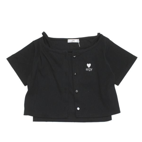 ALGY アルジー“アルジー”のリブキャミ＆カーデセット肌なじみの良いリブ素材で伸縮性があり快適な着用感◎胸元のハート刺繍がポイント。前開きのボタンで開閉自由。ショート丈でトレンド感あるスタイルが作れます。カップ付きでインナーとしても使える...
