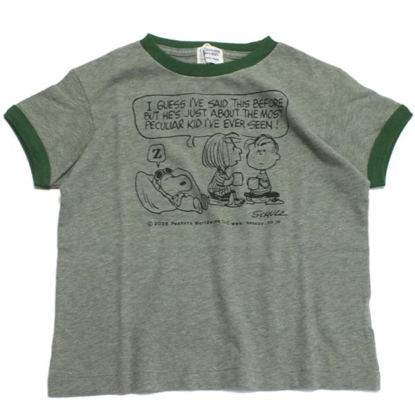 DENIM DUNGAREE×スヌーピーコラボ デニムダンガリー×スヌーピー“デニムダンガリー×スヌーピー”のテンジク SNOOPY EVER SEEN TEEお話しするペパーミントパティとライナスの横でのんきに眠るスヌーピーのコミックをプ...