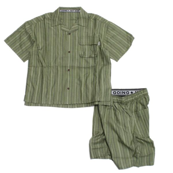 F.O.KIDS エフオーキッズ“エフオーキッズ”のリラックス　セットアップさらっと柔らかく肌触りのいい先染め生地を使用したセットアップ。トーン配色になったストライプは派手過ぎず、個性もあって◎このセットさえあれば、夏の楽ちんコーデが完成し...