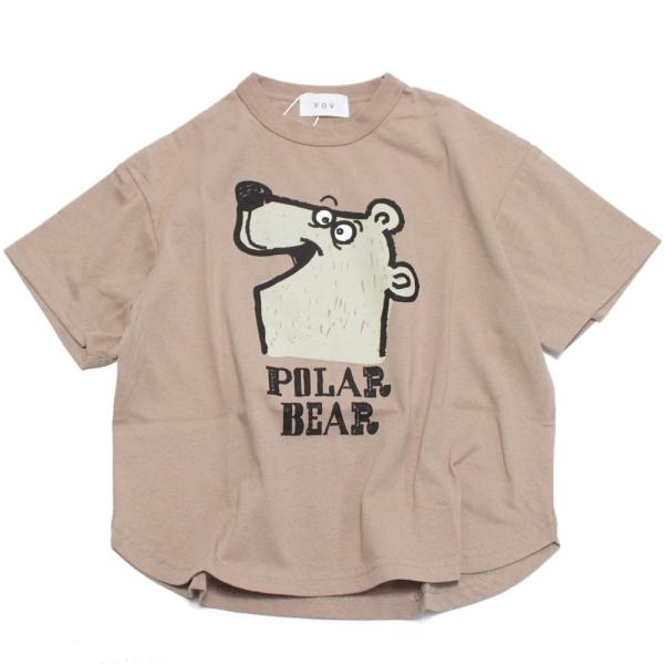 FOV フォブ“フォブ”の【FOVBOB】POLABEAR ラウンドTシャツFOVから出た新ライン！小さいお子様向けのFOVBOB新登場。手書きで書いたようなくまが印象的なプリントT。軽やかな着心地のコットン素材を採用。丸い裾のラインでどん...