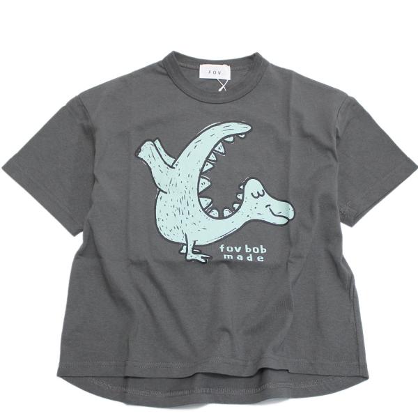 FOV フォブ“フォブ”の【FOVBOB】 dinosaur TシャツFOVから出た新ライン！小さいお子様向けのFOVBOB新登場。手書き風のきょうりゅうが印象的なデザイン。ラウンド仕様で立体感をプラス。MODEL:身長105cm/15kg...