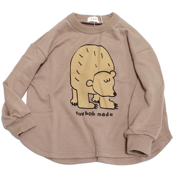 FOV フォブ“フォブ”の【FOVBOB】Bear ラウンドトレーナーくまのイラストプリントが愛らしい一枚。裾はラウンドカットですっきりとした印象に。ソフトな裏毛素材が着心地抜群です。デイリー使いに便利な袖リブ仕様。【ご注意】素材の特性上、...