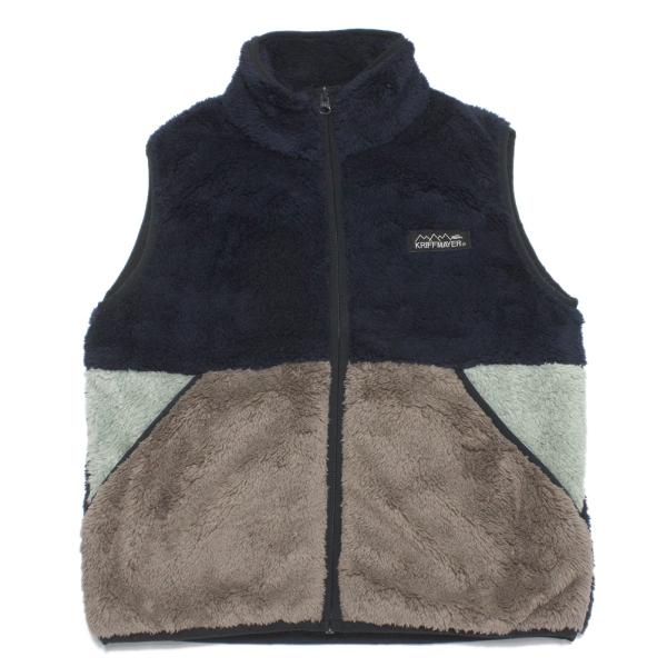 KRIFF MAYER クリフメイヤー“クリフメイヤー”の切替ボアベスト少し肌寒い時のアウターに最適なボアベストカラーリングの切り替えデザインがポイント寒い時期はアウターの中に着ることで、ロングシーズン着用可能なアイテムに。ポケットは大容量...