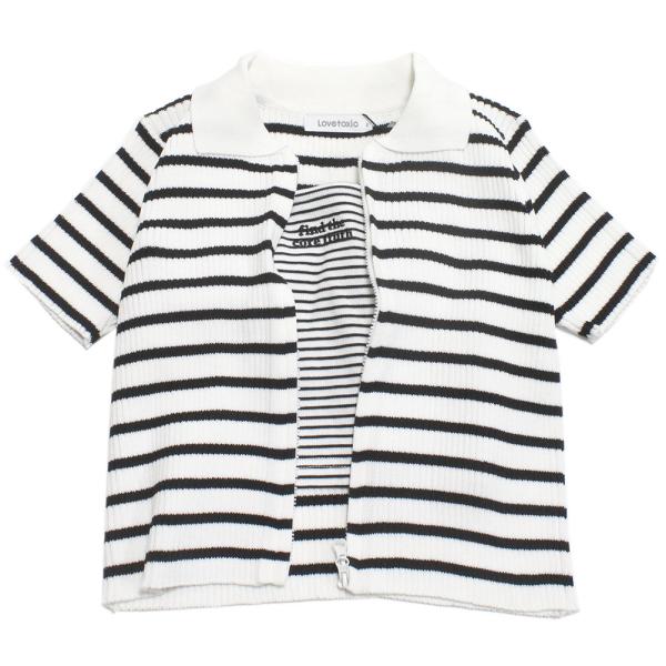 Love toxic ラブトキシック“ラブトキシック”のインナー（キャミソール）付ZIPカーディガンスポーティにもカジュアルにも決まるインナーつきカーディガンです。衿とジップ仕様の組み合わせが新鮮な一着。タイトなシルエットながら、伸縮性に優...