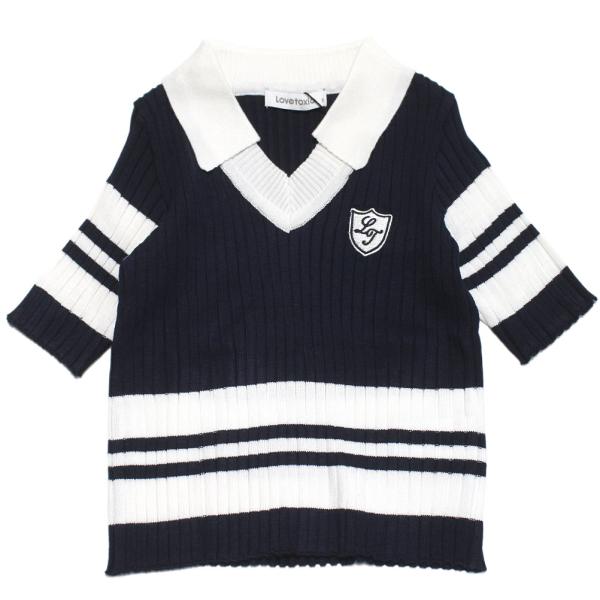 Love toxic ラブトキシック“ラブトキシック”の半袖ポロニットシンプルなカラーで大人っぽいデザインの衿付きニットです。短めの丈感により、これだけで韓国感のあるプレッピースタイルが完成します。マシーンウォッシャブル仕様なので、ご自宅の...