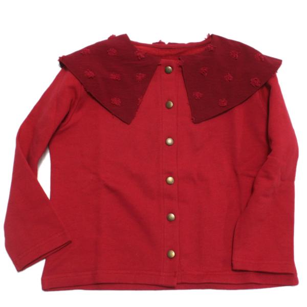 maarook マルーク“マルーク”の裏毛カットドビーBIG衿カーディガン肌当たりの良い裏毛素材のカーディガン。大きな衿がガーリーさを演出。衿に施された立体的なドット柄がアクセントに。前面はボタンで開閉できます。春先は羽織りとして、寒い季節...