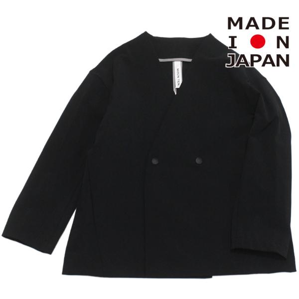 MOUN TEN. マウンテン“マウンテン”のstretch nylon ジャケット (recycle)MOUN TEN.定番のダブルのノーカラージャケット。普段着使いから、オケージョンまで幅広く活躍するアイテム。撥水性・ストレッチ性・リサ...