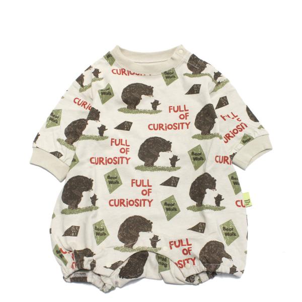 make your day メイクユアデイ“メイクユアデイ”のくまの親子柄ロンパース絵本のような柔らかいタッチで描かれたクマの親子イラストの総柄ロンパースです。首元、股下はスナップボタン開きでお着替えも簡単です。同デザインのTシャツ(myd...