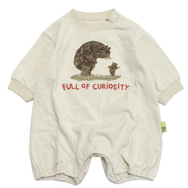 make your day メイクユアデイ“メイクユアデイ”のくまの親子ロンパース絵本のような柔らかいタッチのイラストをプリントしたロンパース。股下と首元はスナップボタン開きでお着替えも簡単。同デザインのTシャツ(myd540101,myd...