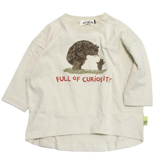 make your day メイクユアデイ“メイクユアデイ”のくまの親子ラウンドTシャツ(baby)絵本のような柔らかいタッチのイラストをプリントしたロンT。バックに2カ所タックを入れ丸みのあるシルエットに。前後差がありラウンドした裾がポイ...
